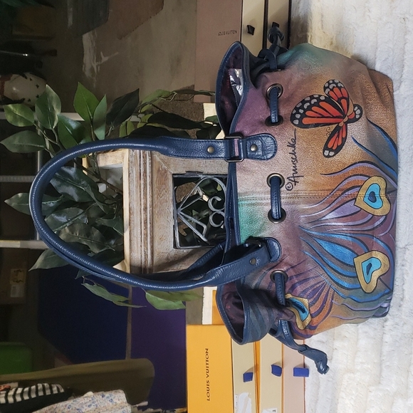 Anuschka | Bags | Anuschka Hand Painted Leather Handbag | Poshmark